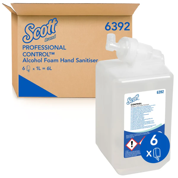 6392 Scott Control Alcohol Foam Hand Sanitiser (6 x 1 Litre casettes ...